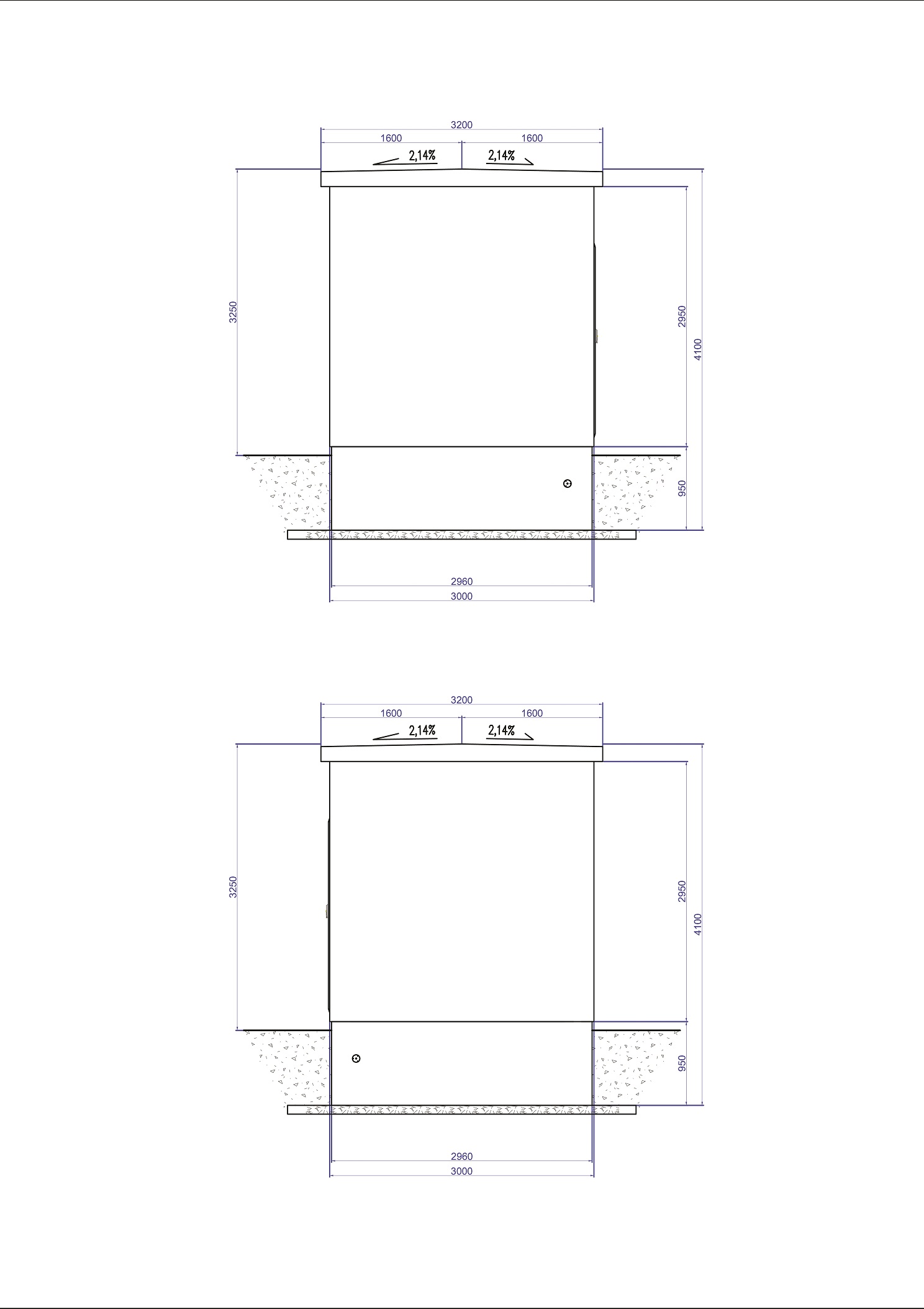 STBW (Stacje transformatorowe betonowe z obsługą od wewnątrz) 3000×4000 ...